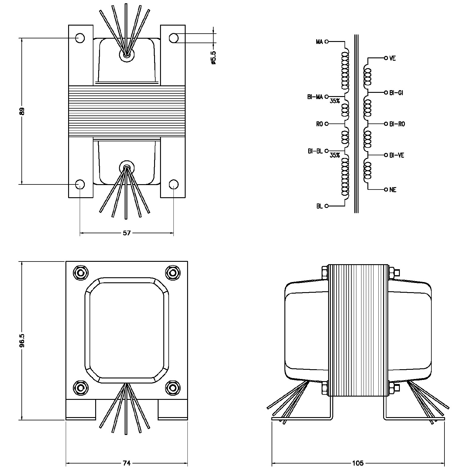 Trasformatore uscita 6L6 Jukebox | Piemme Elektra - shop